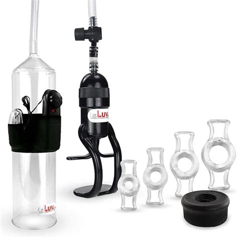 Leluv Vacuum Pump Vibrating Male Enhancement Bundle With Black Sleeve And 4