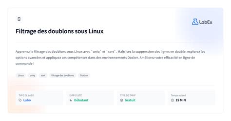 Filtrage Des Doublons Sous Linux Labex