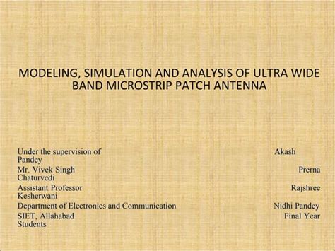 Microstrip Rectangular Patch Antenna Pptx
