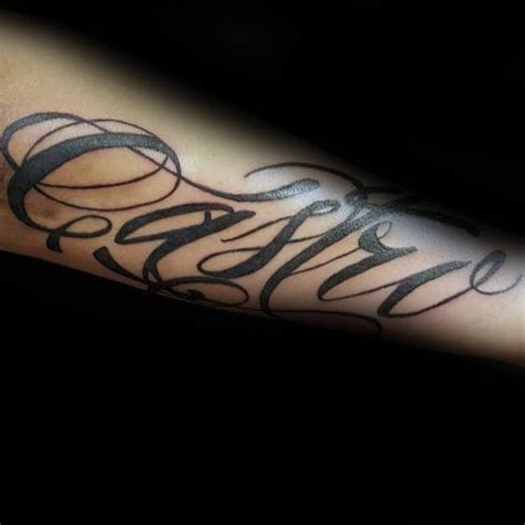 90 Script Tattoos For Men Cursive Ink Design Ideas