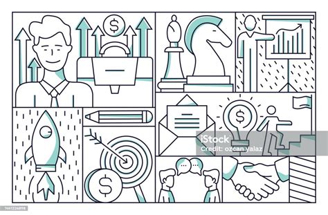 사업 개념입니다 디자인을 편집하고 색상을 변경할 수 있습니다 개념에 대한 스톡 벡터 아트 및 기타 이미지 개념 개발 결심 Istock