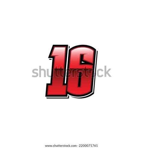 Racing Start Red Number 16 Vector Stock Vector Royalty Free