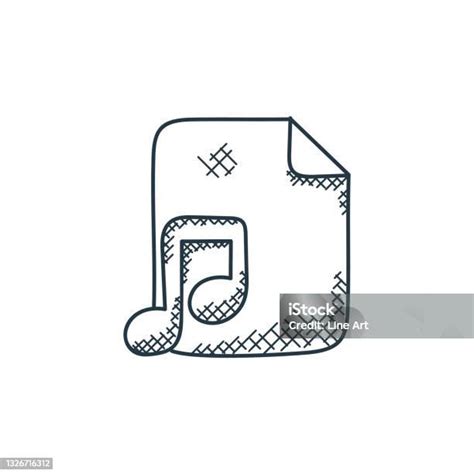 음악 개념에서 음악 파일 아이콘 벡터 음악 파일 편집 가능한 스트로크의 얇은 선 그림입니다 웹 및 모바일 앱 로고 인쇄 미디어에 사용하기 위한 음악 파일 선형 사인 0명에