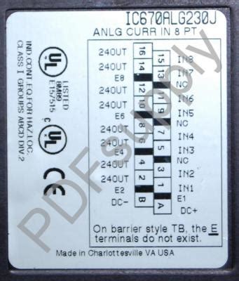 GE Fanuc Emerson IC670ALG230 In Stock Ships Overnight PDF Supply