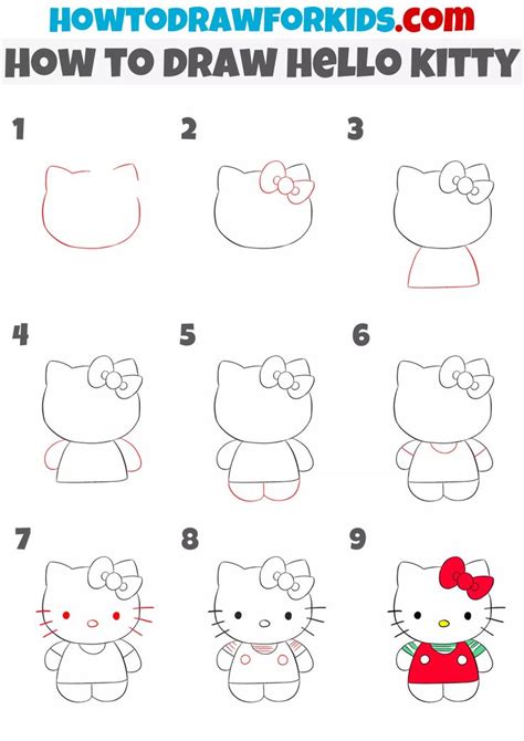 How To Draw Hello Kitty Hello Kitty Drawing Kitty Drawing Hello Kitty