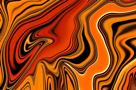 대리석 잉크 다채로운 오렌지와 블랙 대리석 패턴 텍스처 추상적 배경 배경 또는 배경 화면 흐름 잉크에 사용할 수 있습니다 0명에 대한 스톡 벡터 아트 및 기타 이미지