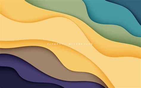 Premium Vector Colorful Papercut Background Wavy Shape Multicolor