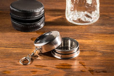 Stainless Steel Collapsible Shot Glass Wine And Alco Accessories Gadget