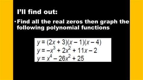 Graphing Polynomial Functions Grade 10 Pptx Computing