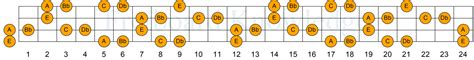 C Db E A Bb Bass Guitar Fretboard Knowledge