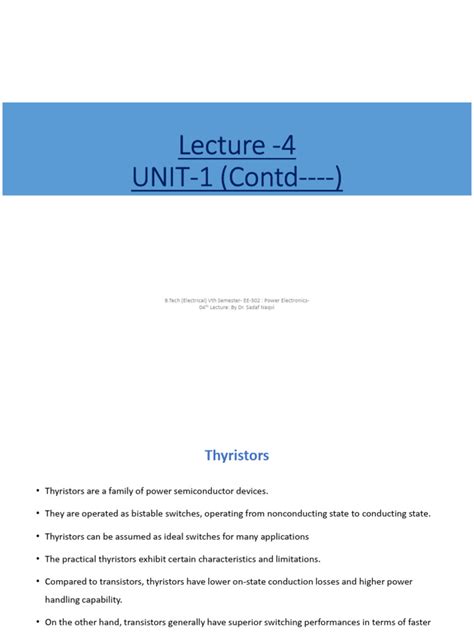 Lecture 4 Thyristors Pdf Power Electronics Electronics