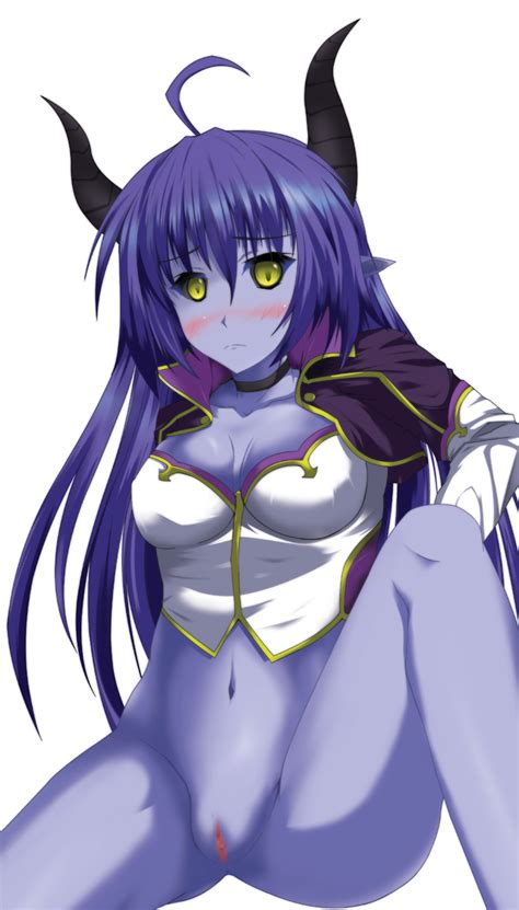 Rule 34 Asmodeus Shinrabanshou Blue Skin Censored Clothing Demon Girl Demon Horns Female