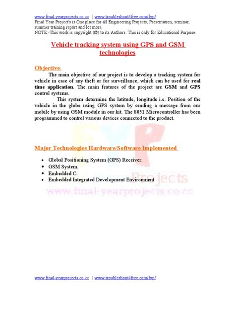 Gps And Gsm Based Vehicle Tracking System Pdf Microcontroller