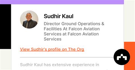 Sudhir Kaul Director Ground Operations And Facilities At Falcon Aviation Services At Falcon