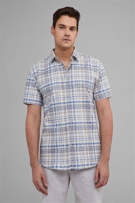 Chemise Manches Courtes En Coton Et Lin Homme Aubainerie