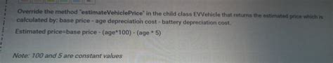 solved code a subclass of class vehicle called evcar that