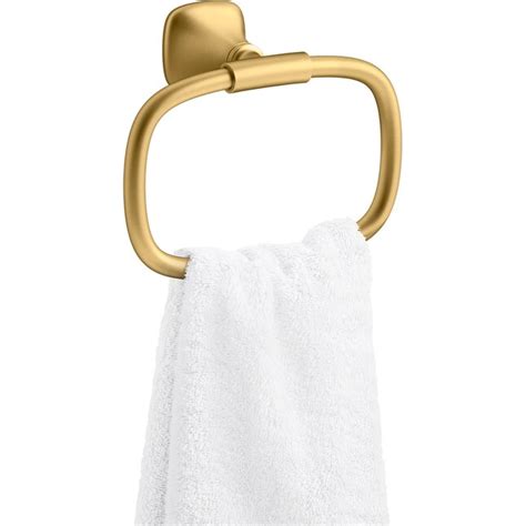 Kohler Rill Vibrant Brushed Moderne Brass Wall Mount Single Towel Ring