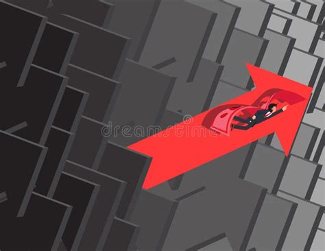 Business Arrows Concept To Success Businessman With Money Wings Take
