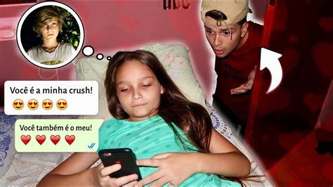Flagrei Minha IrmÃzinha Falando Com O Crush Youtube