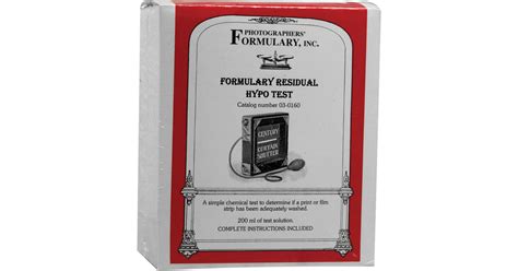Photographers Formulary Residual Hypo Test 200ml 03 0160 Bandh