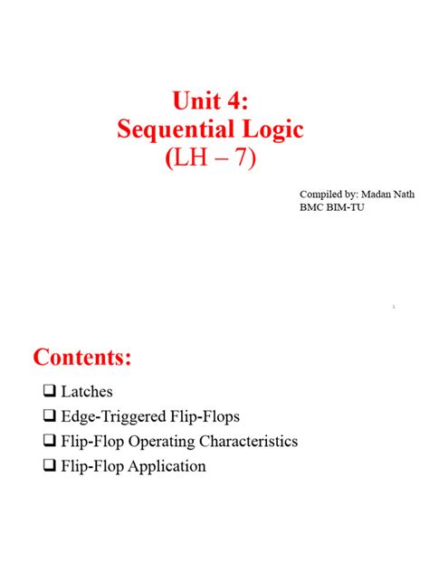 Unit 5 Sequential Logic Bitinfonepal Pdf Computer Engineering