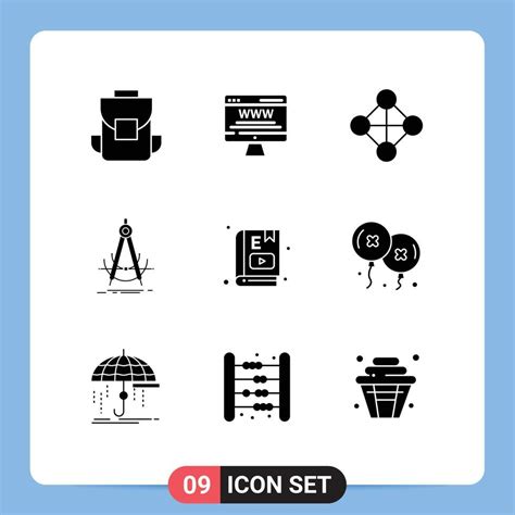Conjunto De 9 9 Moderno Ui íconos Símbolos Señales Para Mi Aprendizaje