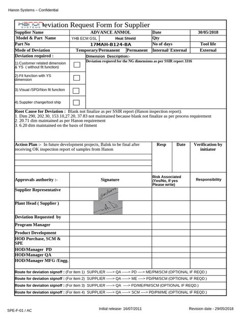 Approved Deviation Form New 26 02 2019 Pdf