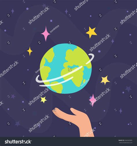 Hand Holding Planet Earth Vector Hand Stock Vector Royalty Free