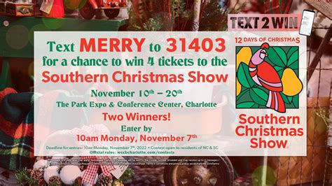 Text2win Tickets To The 2022 Southern Christmas Show Wccb Charlottes Cw