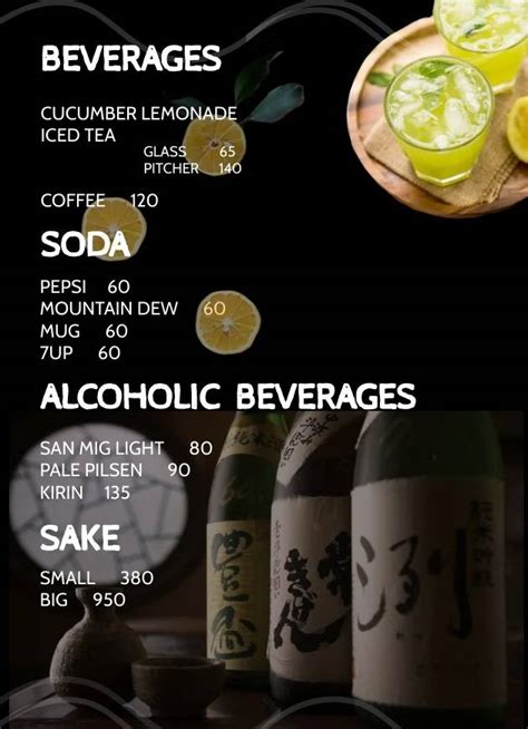 Menu At Hagemu Sushi And Ramen Bar Urdaneta City