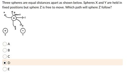 Three Spheres Are Equal Distances Apart As Shown Below Spheres X And Y