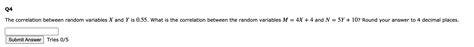 solved q4 the correlation between random variables x and y