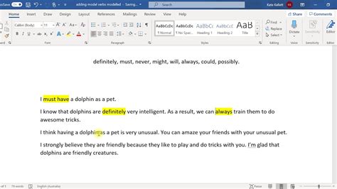 Adding High Modal Words To Text Youtube