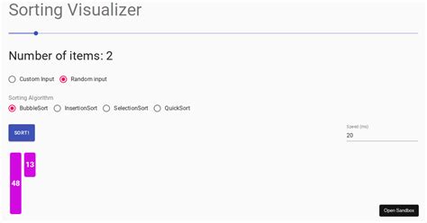 Sorting Visualizer React Codesandbox