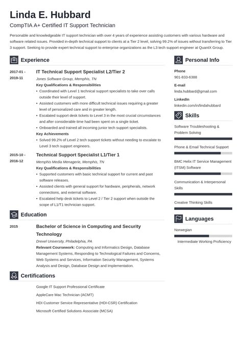 Technical Resume Sample