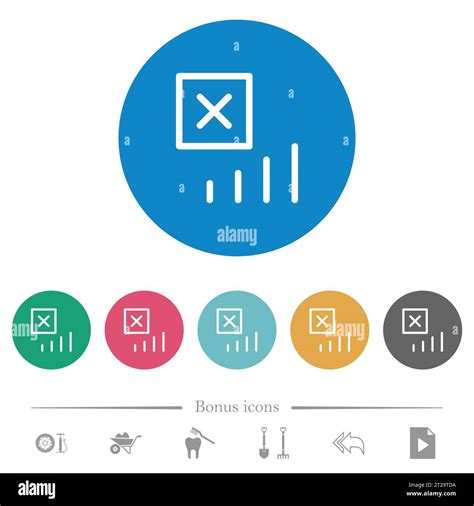 Signal Error Flat White Icons On Round Color Backgrounds 6 Bonus Icons
