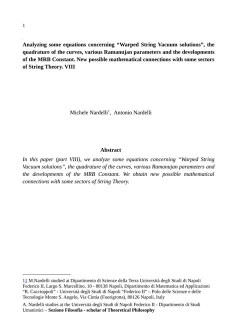 Pdf Analyzing Some Equations Concerning Warped String Vacuum