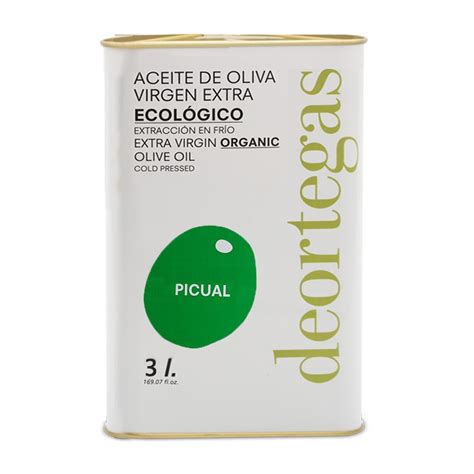 Organic Olive Oil Deortegas Picual 3 Liter Canister Harvest 2024/2025