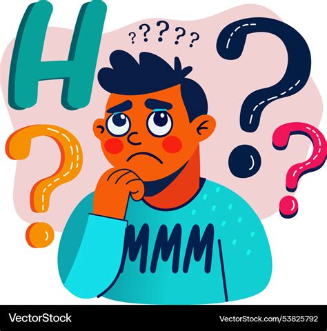 Curiosity Thinking Reaction Emotion Expression Vector Image