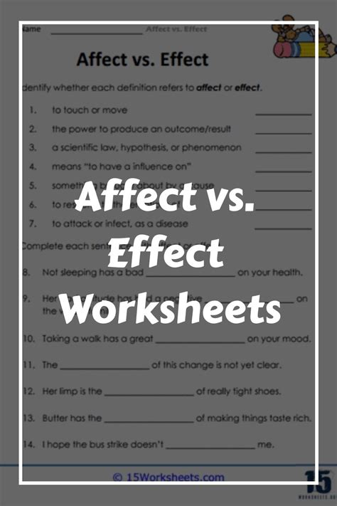 Affect Vs Effect Worksheets Student Learning Grammar Worksheets