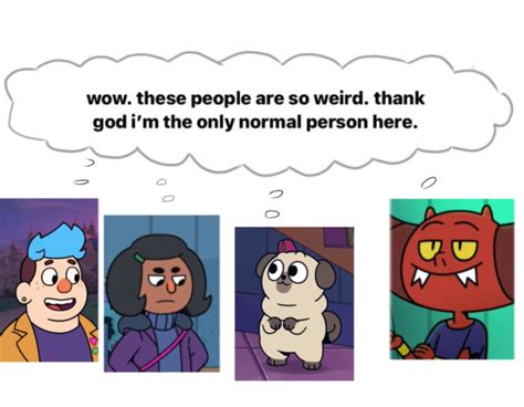 Cartoon Characters With Thought Bubble Above Them Saying Wow These