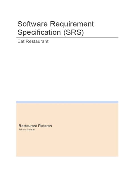 Contoh Dokumen Software Requirement Specification Srs Pdf