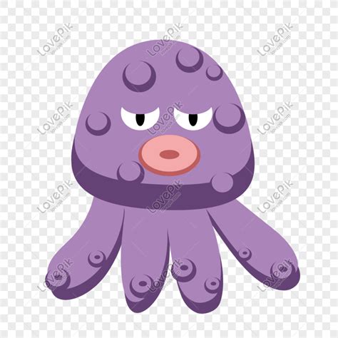手繪海鮮章魚插畫psd圖案素材免費下載，可愛卡通圖片，尺寸2000 × 2000px Lovepik