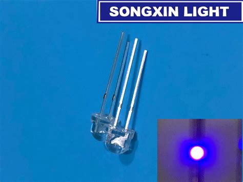 20pcs 5mm Light UV Purple Straw Hat Wide Angle Ultraviolet 395nm 400nm Transparent 5 Mm Light
