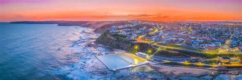 Merewether Baths At Dusk Eye From The Sky