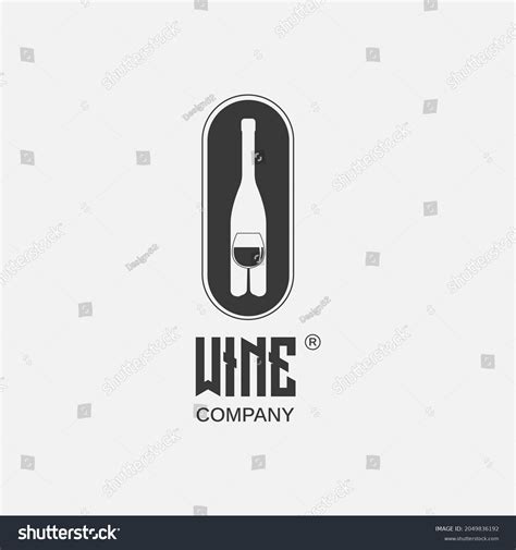Wine Bottle Glass Vector Logo Concept Stock Vector Royalty Free