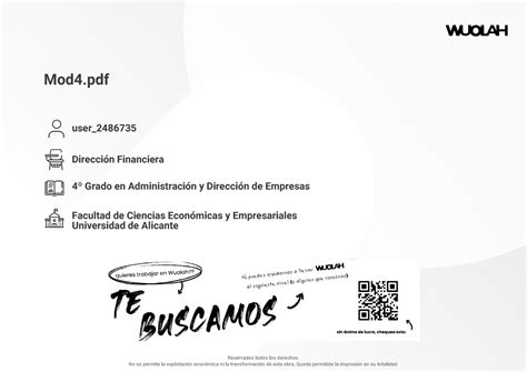 Examen direccio financiera Mod4 user Dirección Financiera 4º Grado