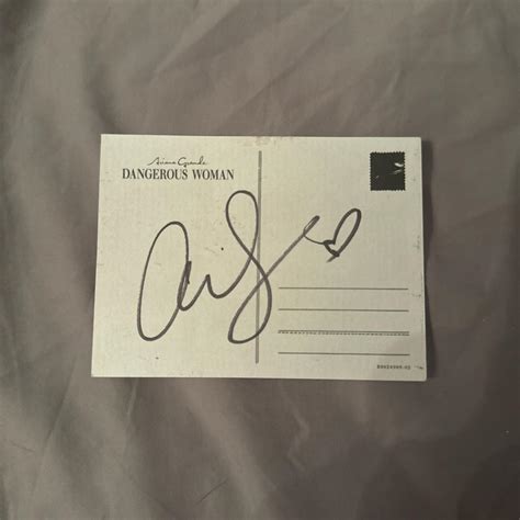 Ariana Grande Dangerous Woman Signed Postcard Depop