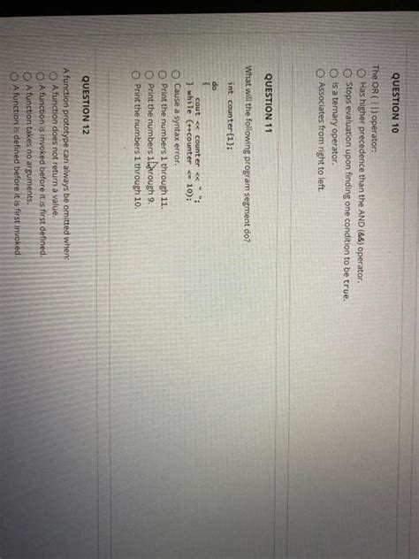 solved question 10 the or i operator has higher