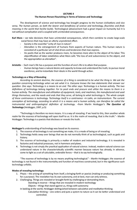 GEd 109 STS Lecture 4 Human Flourishing In Science And Technology